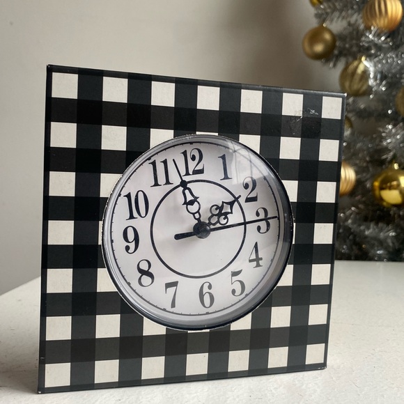 Accents | Plaids Clock Mini Wall Clock | Poshmark